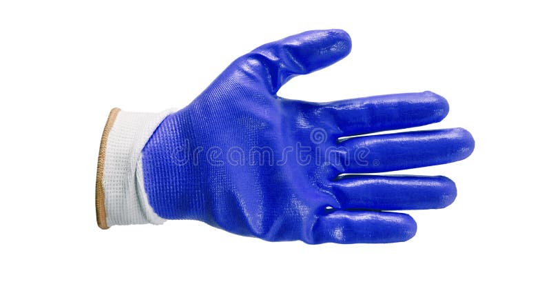 Blue work gloves isolated stock photo. Image of safety - 43216838
