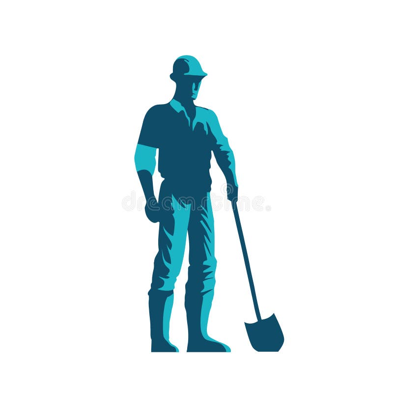 Blue worker illustration stock vector. Illustration of service - 273214859