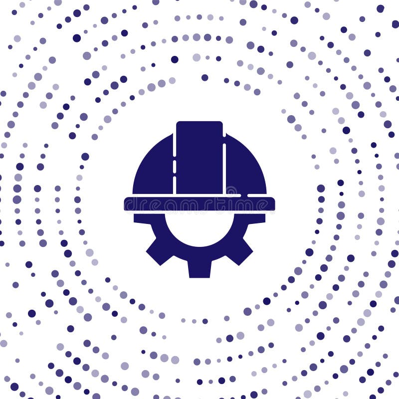 Blue Worker Safety Helmet Icon Isolated on White Background. Abstract ...