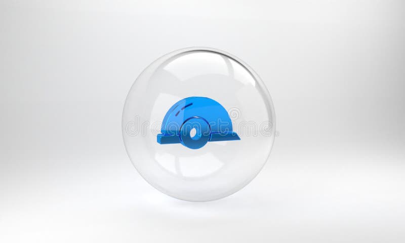 Blue Worker Safety Helmet Icon Isolated on Grey Background. Glass ...