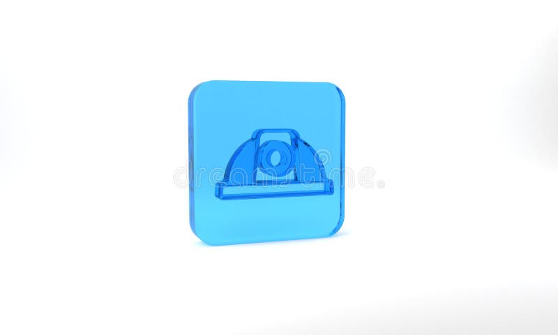 Blue Worker Safety Helmet Icon Isolated on Grey Background. Glass ...