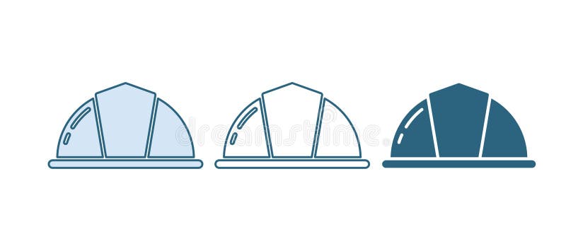 Blue Worker Safety Helmet Icon Isolated on White Background. Vector ...