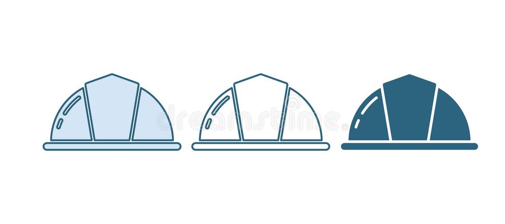 Blue Worker Safety Helmet Icon Isolated on White Background. Vector ...