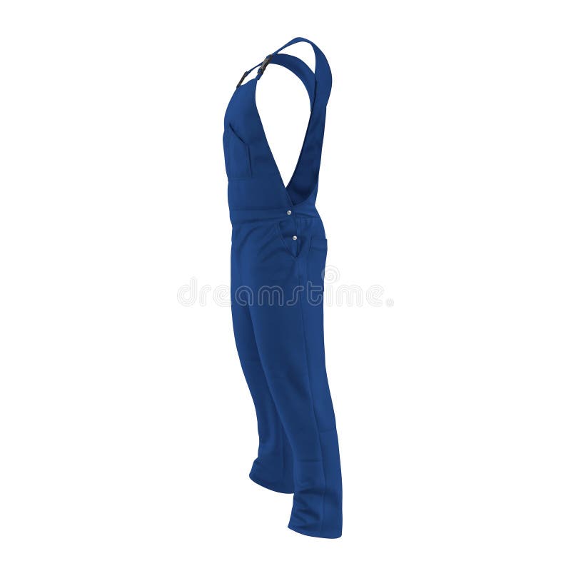 Blue Workwear Overalls on White Background. 3D Illusration, Isolated ...