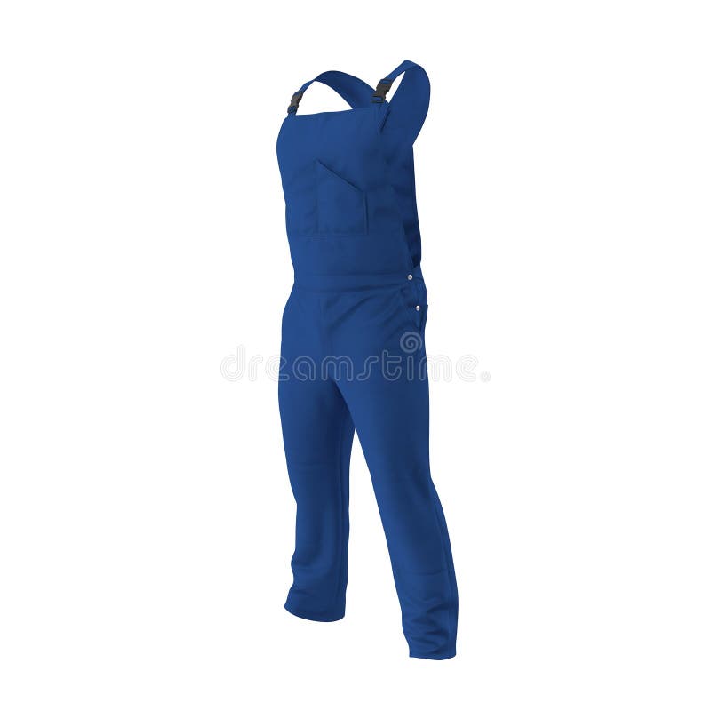 Blue Workwear Overalls on White Background. 3D Illusration, Isolated ...