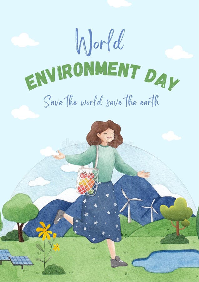 Blue World Environment Day Event Illustration Poster Stock Illustration ...
