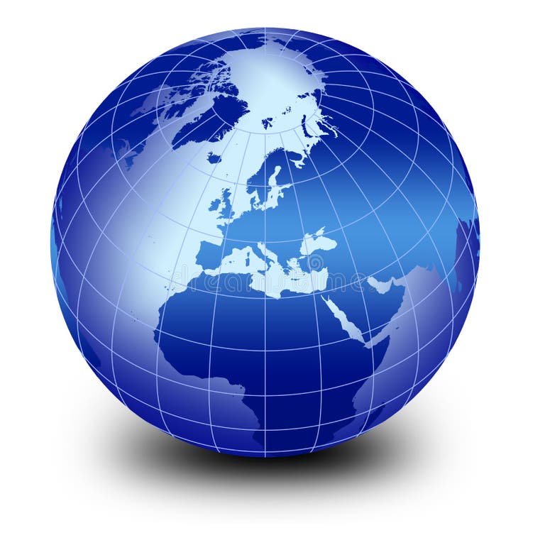 Blue world globe stock illustration. Illustration of america - 10946483