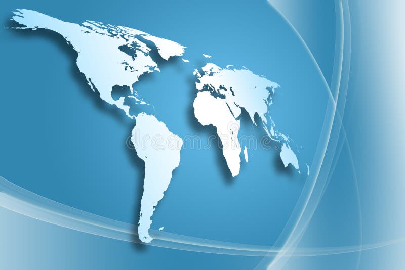 Blue World Map stock illustration. Illustration of color - 9124248