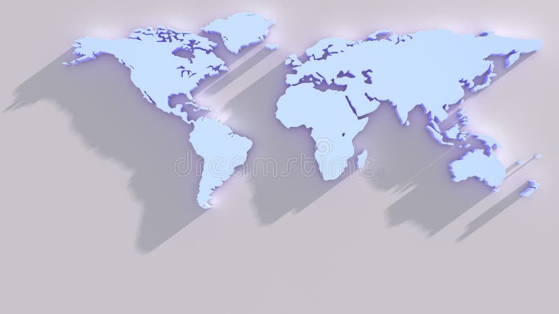 Blue world map from above stock illustration. Illustration of wordwide ...