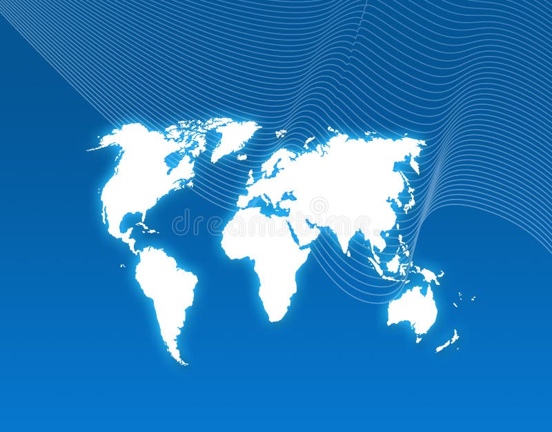 Blue world map background stock illustration. Illustration of germany ...