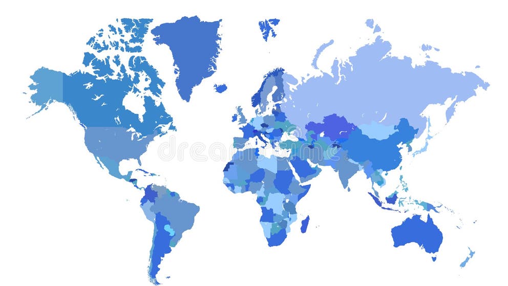Blue World Map Countries Stock Illustrations – 17,703 Blue World Map ...