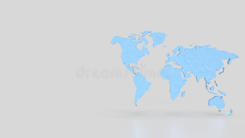 The Blue World Map for Travel or Business Concept 3d Rendering Stock ...