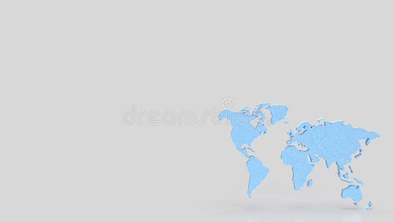 The Blue World Map for Travel or Business Concept 3d Rendering Stock ...