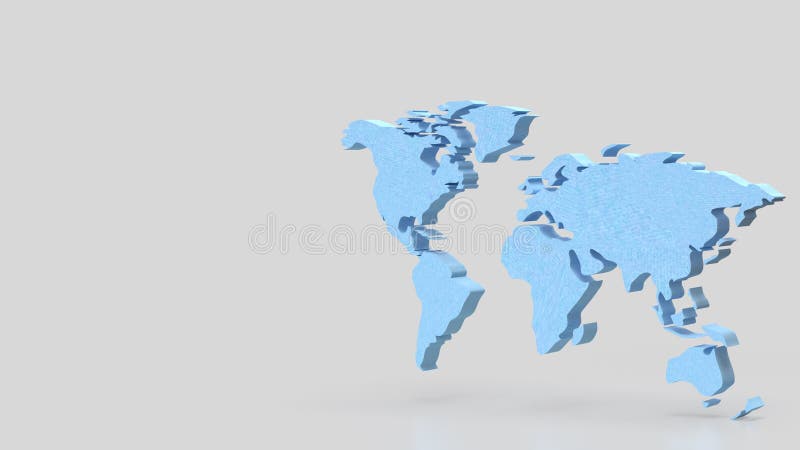 The Blue World Map for Travel or Business Concept 3d Rendering Stock ...