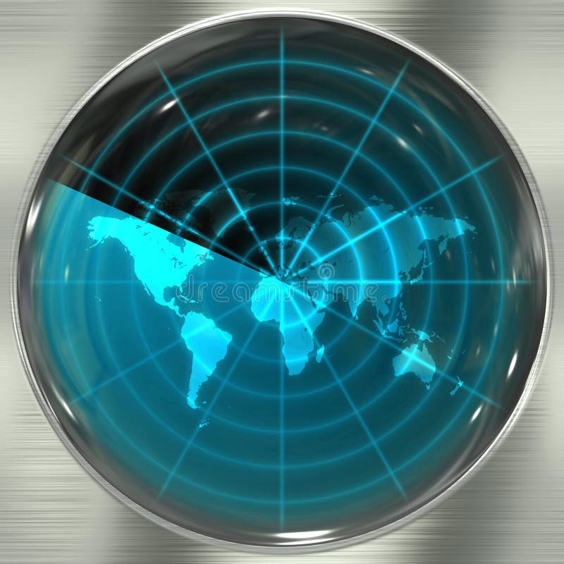 Blue World Radar stock illustration. Illustration of global - 5120933