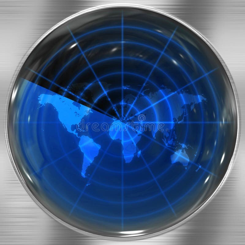 Blue World Radar stock illustration. Illustration of glowing - 7463629