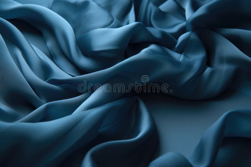 Blue Wrinkled Light Flowing Fabric, Abstract Background. Generative AI ...