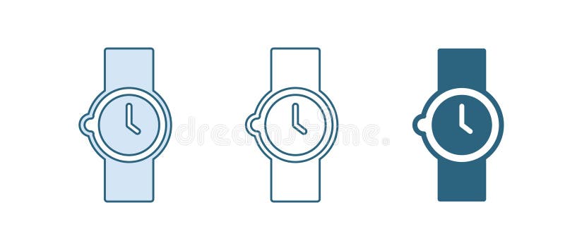 Blue Wrist Watch Icon Isolated on White Background. Wristwatch Icon ...