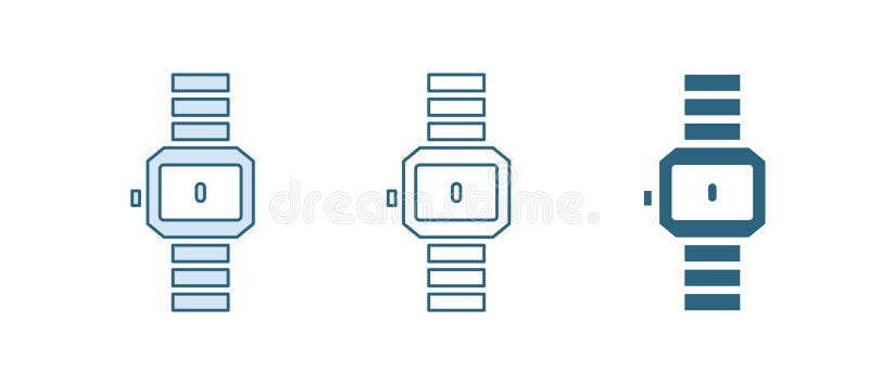 Blue Wrist Watch Icon Isolated on White Background. Wristwatch Icon ...