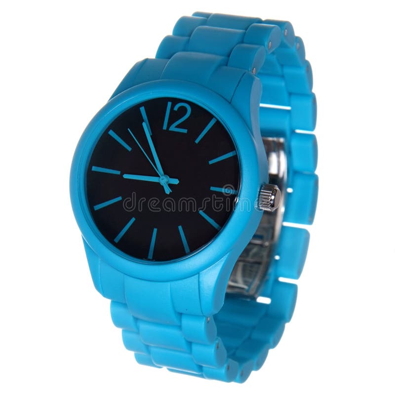 Blue wrist watches stock photo. Image of face, isolated - 30554298