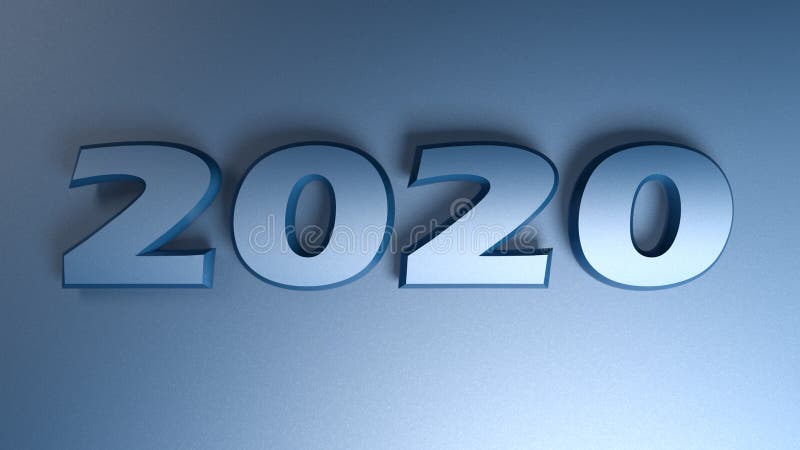 2020 Blue Write Isolated on Blue Background - 3D Rendering Illustration ...