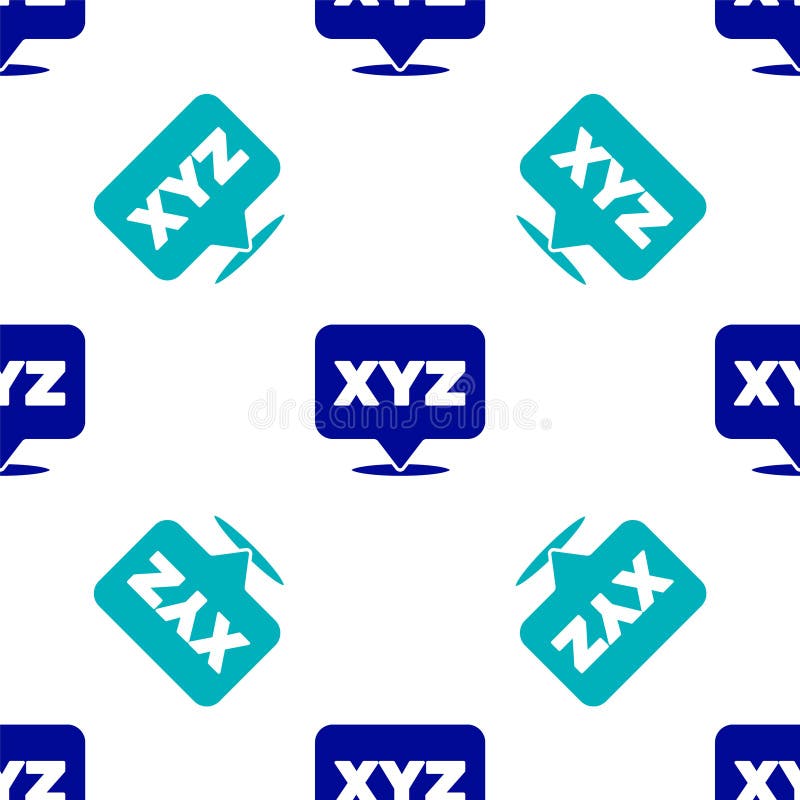 Blue XYZ Coordinate System Icon Isolated on Blue Background. XYZ Axis ...