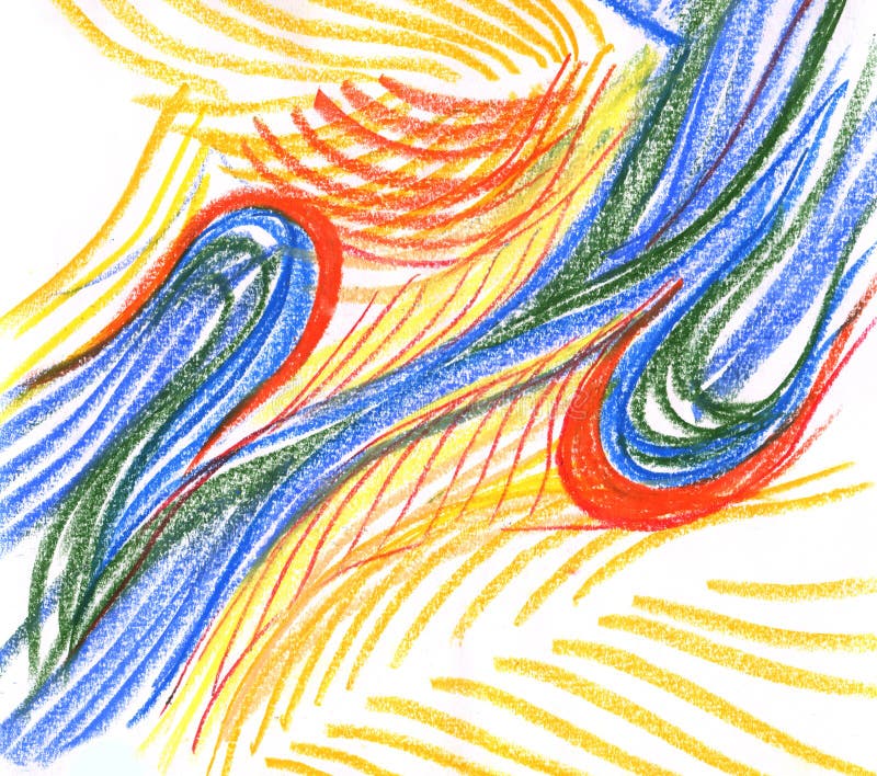 Blue-yellow Abstract Pencil Texture on a White Background Stock Image ...