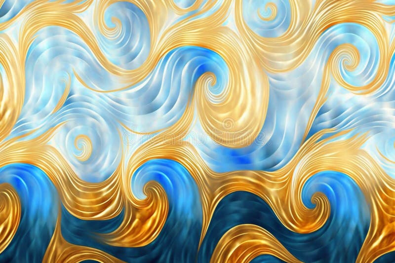 Blue Yellow Abstract Wave Wallpaper Background, Shine Beautiful Texture ...