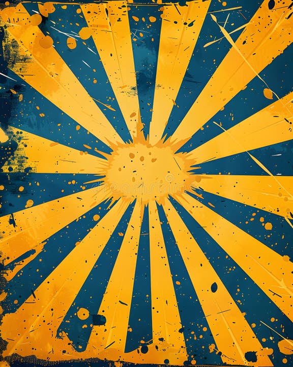 Blue and Yellow Background Splash Pattern Cartoon Design with Explosion ...