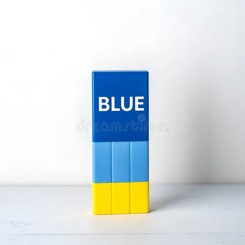Blue and Yellow Bar Graph with "Blue" Text Stock Illustration ...