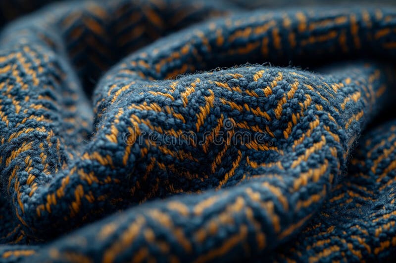 Blue and Yellow Blanket that is Rolled Up Together into a Piece Stock ...