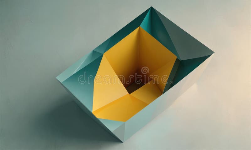 A Blue and Yellow Box is Shown in the Image, with the Yellow Part Being ...