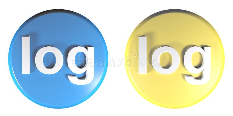 C++ Blue and Yellow Circle Push Buttons - 3D Rendering Illustration ...