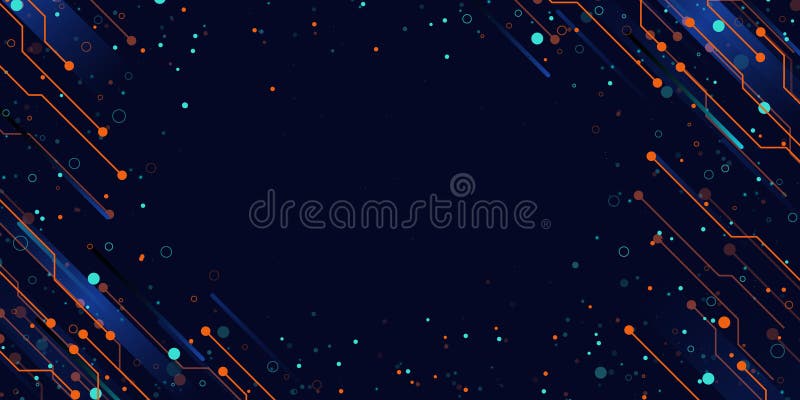 Blue and Yellow Circuit Digital Background. Stock Vector - Illustration ...