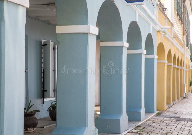 Blue and Yellow Columns stock image. Image of columns - 44833089