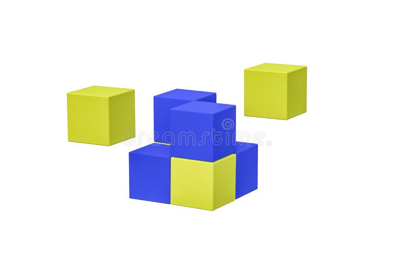Yellow Cubes with Numbers 2021 and Flipping on Gray Background Stock ...