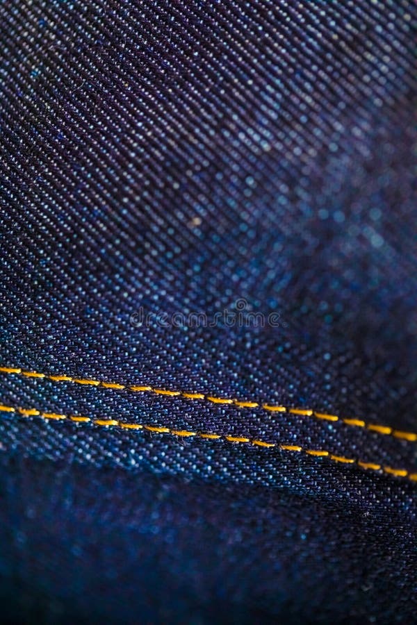 Blue and Yellow Denim with Stitching Stock Photo - Image of color, blue ...