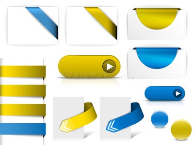 Blue and Yellow Elements for Web Pages Stock Illustration ...