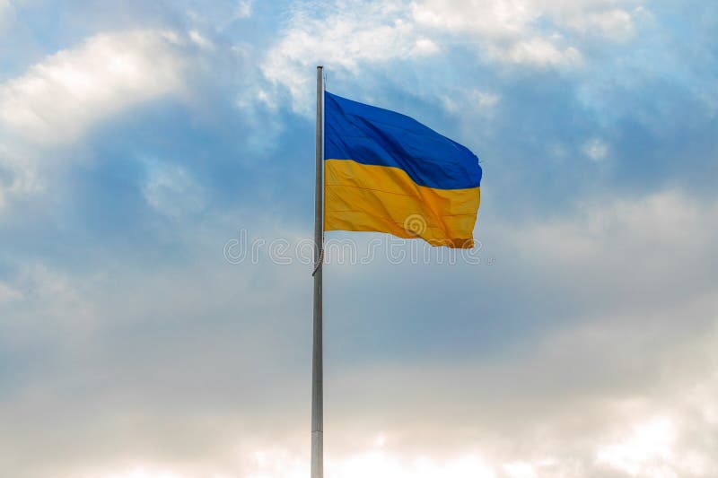 Blue Yellow Flag Ukraine Independence Concept Sign on Dramatic ...