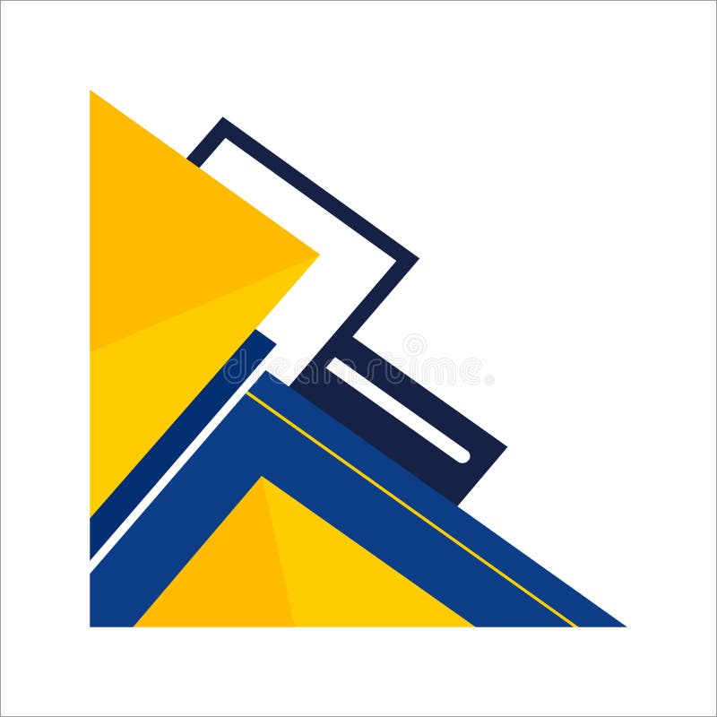 Blue and Yellow Flat Business Corner 18 Stock Vector - Illustration of ...