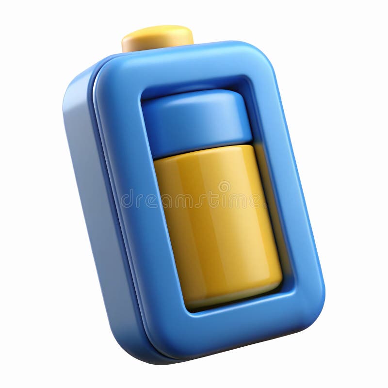 Blue and Yellow Geometric Plastic Container with Lid on Transparent ...