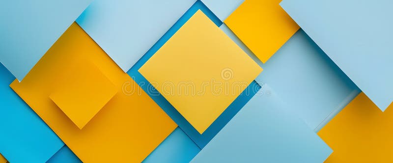 Blue and Yellow Geometric Shape Color Paper Background Stock ...