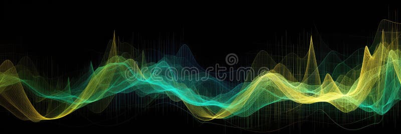 Blue Yellow Green a Digital Representation of Sound Waves in an Array ...