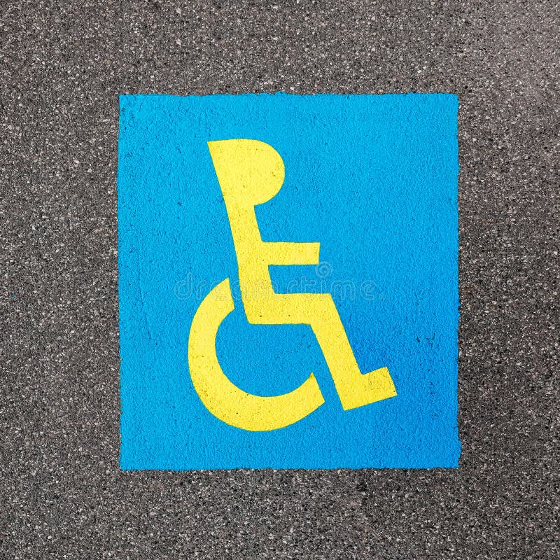 Handicapped Parking Sign Paint on Asphalt Stock Photo - Image of chair ...