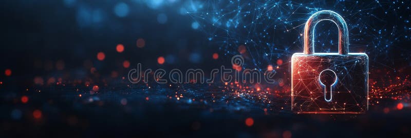 A Blue and Yellow Image of a Lock with a Keyhole Stock Illustration ...