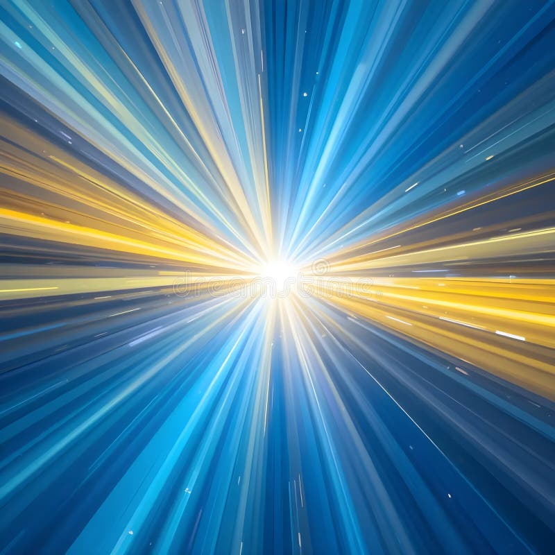 Radiant Blue and Yellow Light Rays Background with a Vibrant Glowing ...