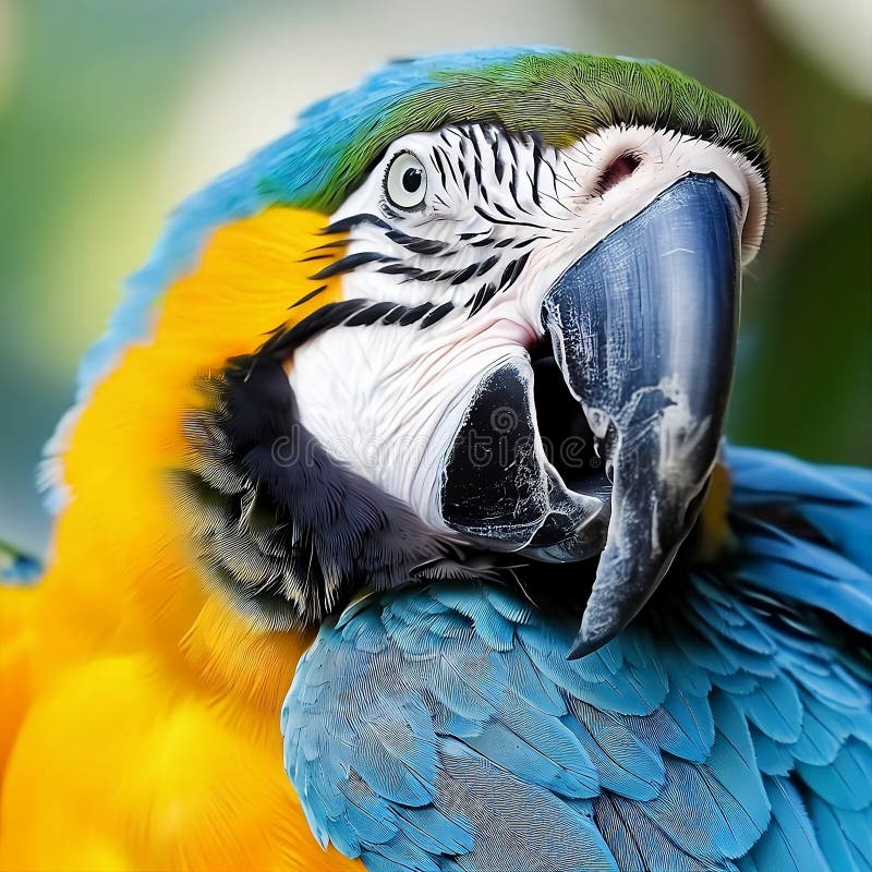 Blue and Yellow Macaw Ara Ararauna, Artificial Intelligence Stock ...