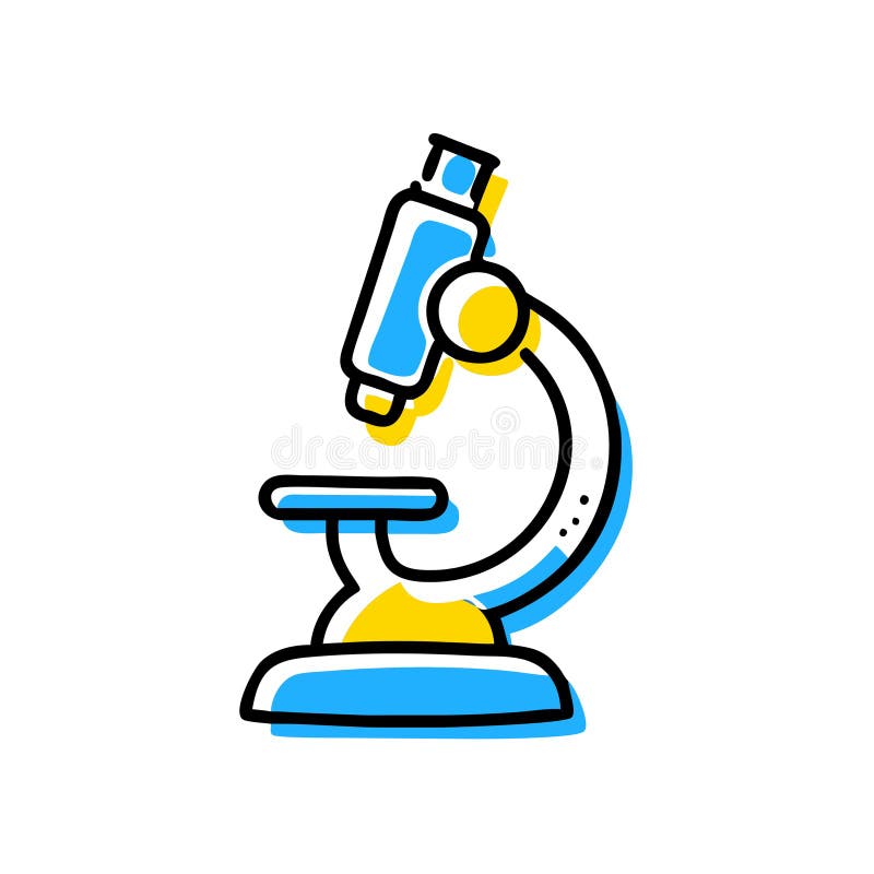 A Blue and Yellow Microscope with a Yellow Handle Stock Image ...