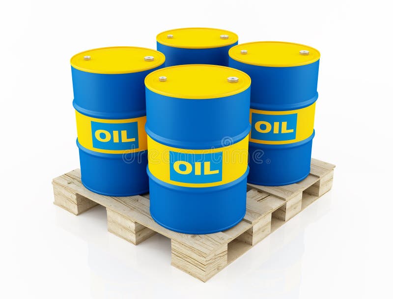 Blue and Yellow Oil Barrels Stock Illustration - Illustration of ...