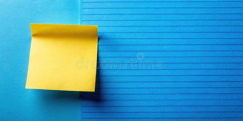 Blue and Yellow Paper with Yellow Post-it Note - Generative AI Stock ...